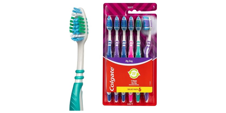 (4 Pack) Colgate Toothbrush Zig Zag Soft 6 count