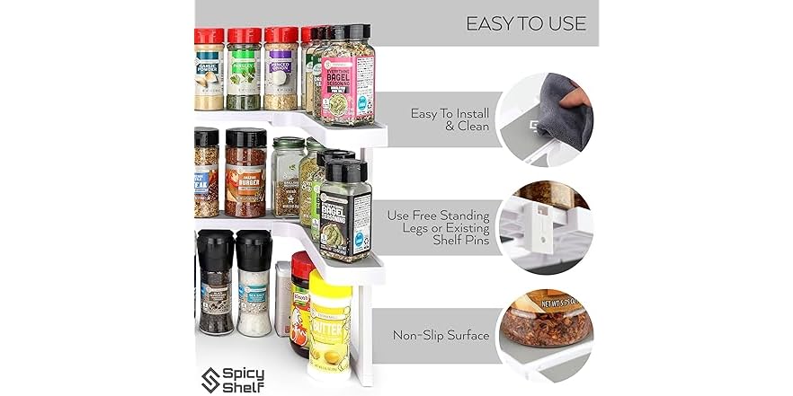 Spicy Shelf 3.0 Expandable 2 Tiered Spice Rack