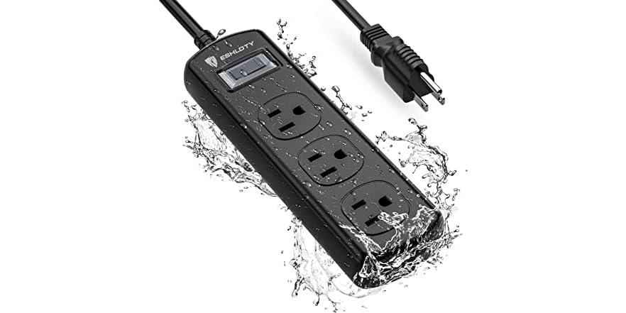 Weatherproof 3-Outlets Outdoor Power Strip 9ft Cord