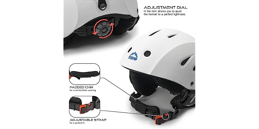 Stomp Snow Sports Helmet (Matte White, Large)