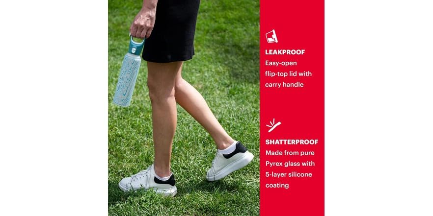 Pyrex Color Changing Glass Water Bottle