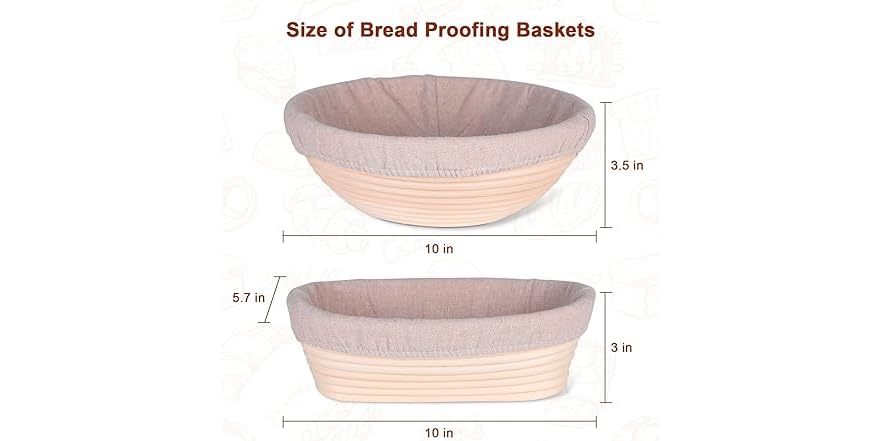 Banneton Bread Proofing Basket Set