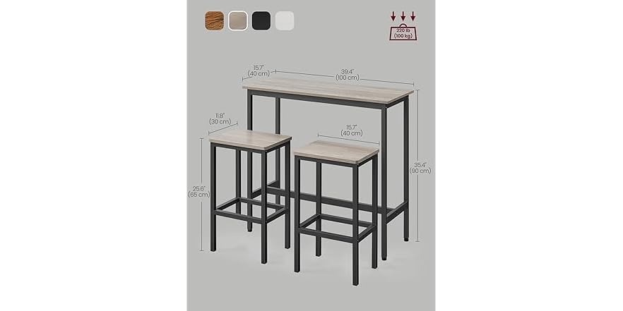 VASAGLE Dining Set Bar Height