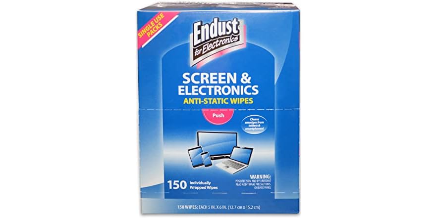 Endust 150 Individual Anti-static Electronics Wipes