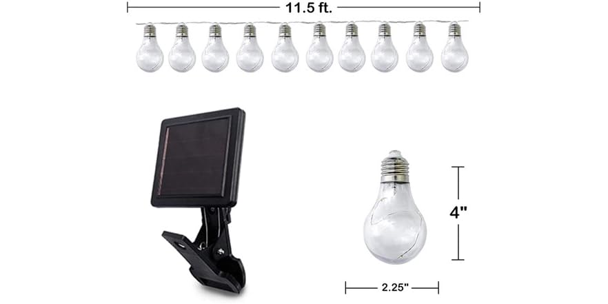 Touch of ECO Edison Solar String Lights- 1 Pack