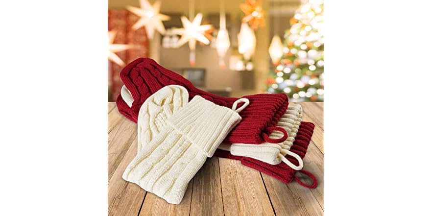 Maraawa Cable Knit Christmas Stockings, 4-Pack