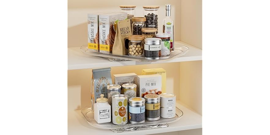2 Pack Rectangular Lazy Susan Organizer