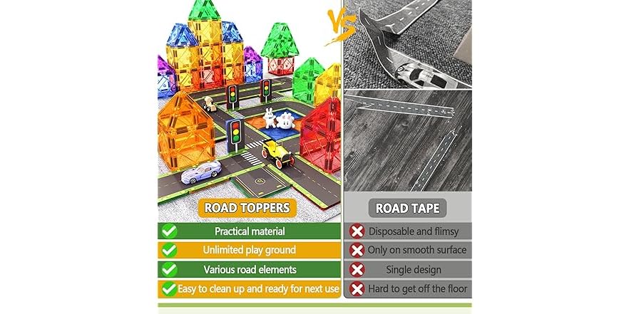 Magnetic Tiles Road Toppers Set