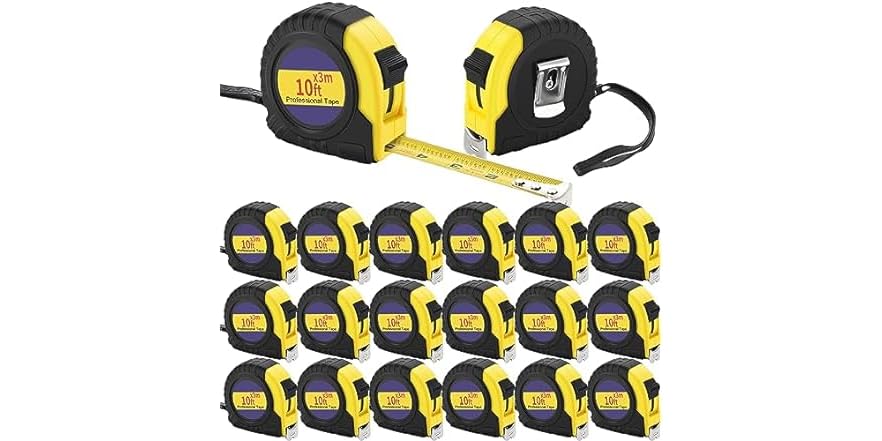 18 Pcs Tape Measure 10Ft Retractable