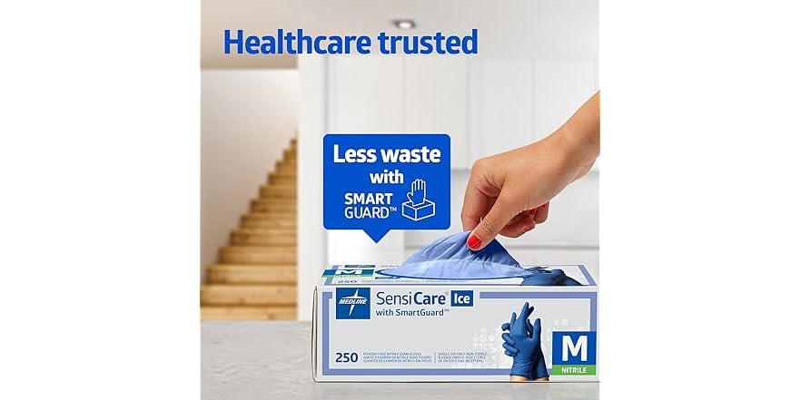 Medline Sensicare Ice Blue Nitrile Exam