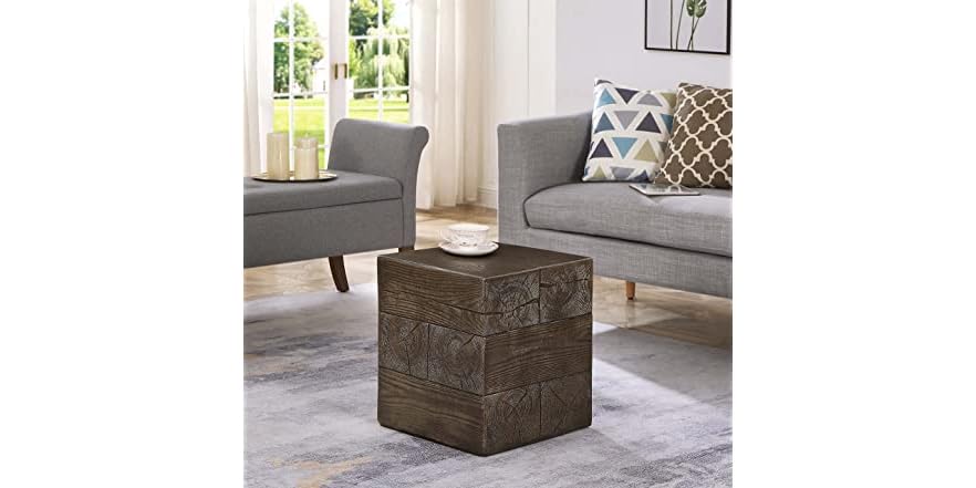 Ball & Cast Wood Stump End Table Magic Grey