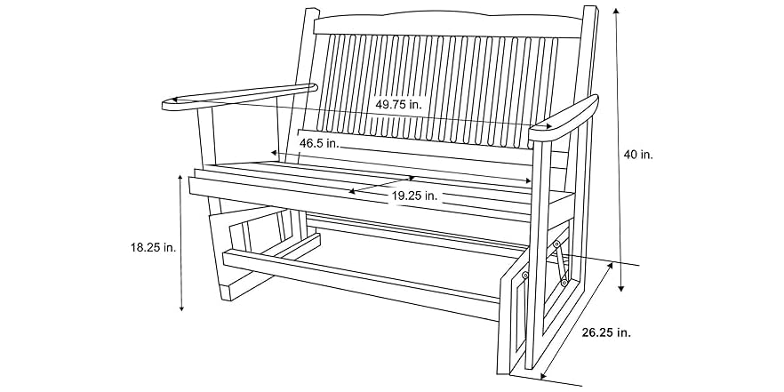 Shine Company Torrey Outdoor Patio Glider Bench