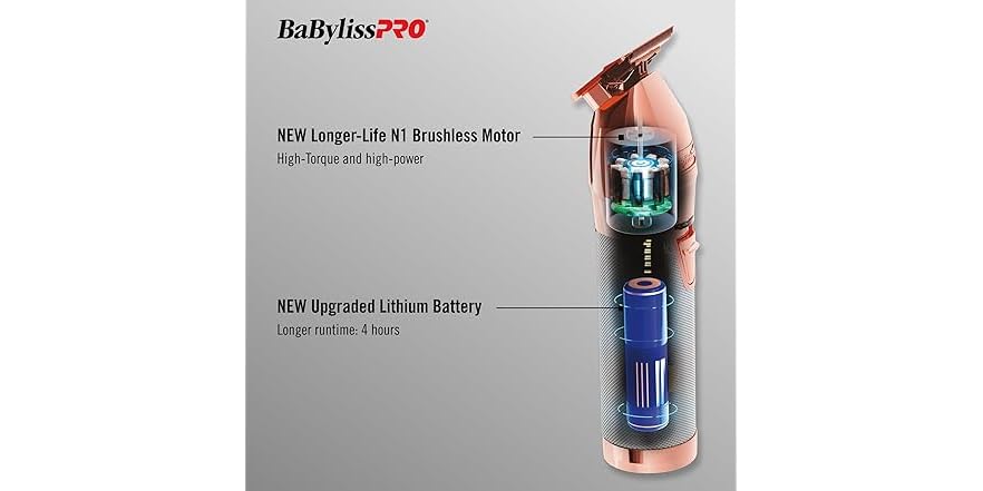 BaBylissPRO FX+ Professional Barber Cord/Cordless Hair Trimmers Rose ...