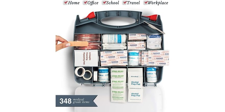 SwissSafe 2in1 First Aid Kit (348-Piece)