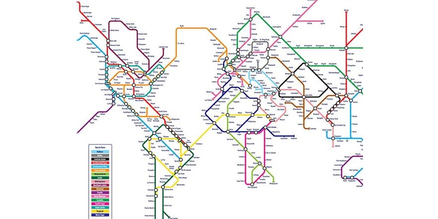 World Map - Subway Canvas