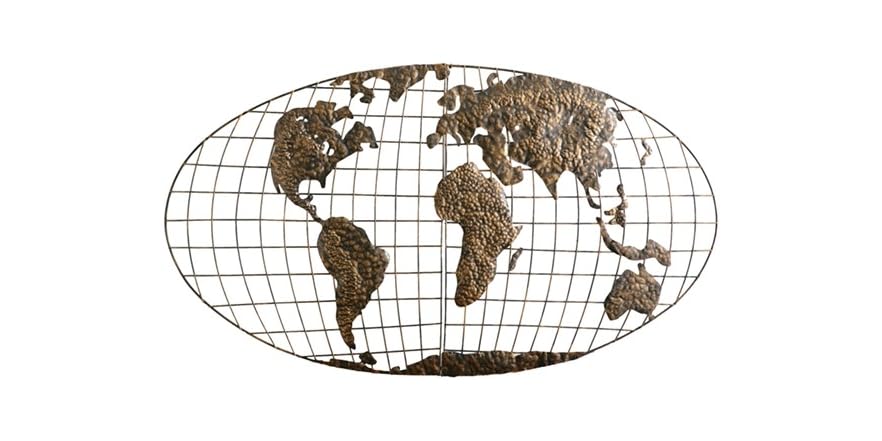 Iron World Map Wall Art