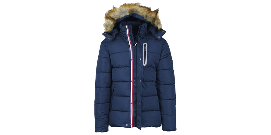 Mens Heavy Tech Puffer Jacket with Hood