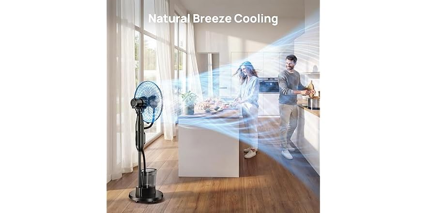 AetherMist Pedestal Misting Fan