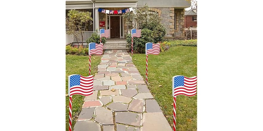 BesLowe American Flag Pathway Lights