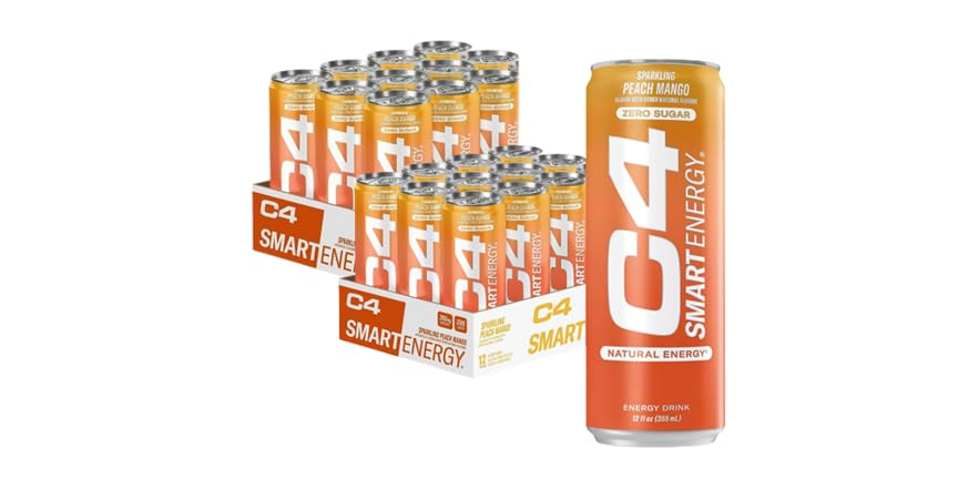 (2-Pack) C4 Peach Mango 12oz/24 Total Cans