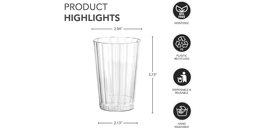Deluxe/Elegance Hard Plastic Glass, 10 oz., 80 Count