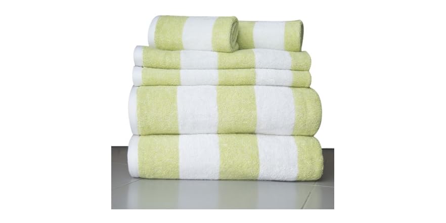 6-Piece Cotton Stripe Bath Towel Set