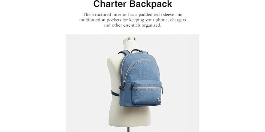 Coach Charter Backpack (Indigo Denim)