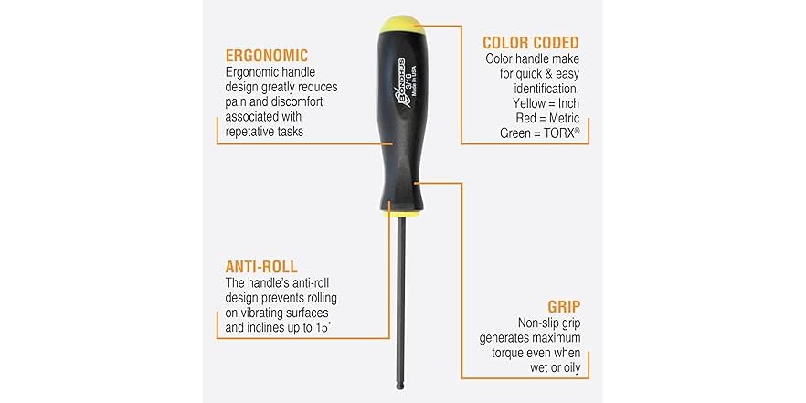 Bondus 10637 Set 13 Ball End Screwdrivers .050-3/8"