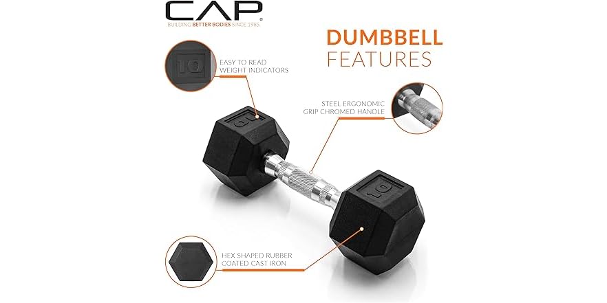 CAP Barbell Coated Hex Dumbbells