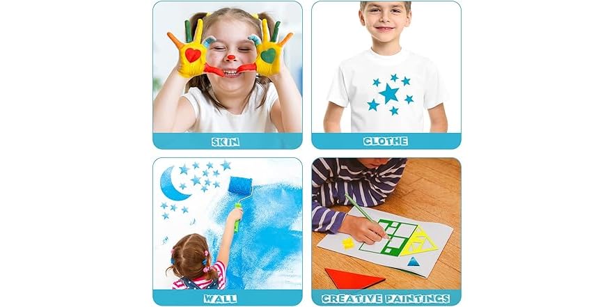 24 Pack Colorful Shape Tracing Stencils