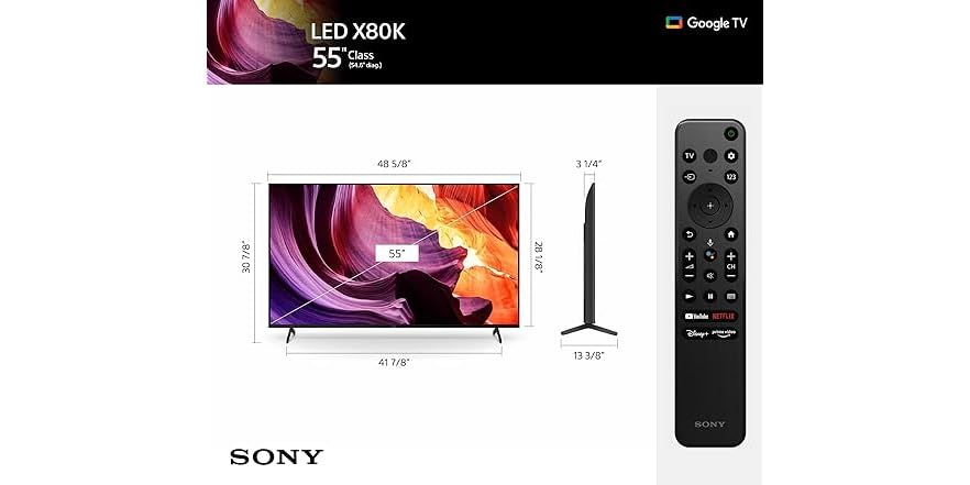 Sony 55 Inch 4K Ultra HD TV X80K Series