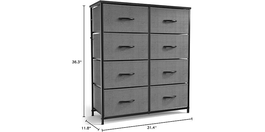 SMUG Dresser with 8 Drawers, Porch Grey
