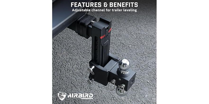 Airbird Anti-Rattle Adjustable Trailer Hitch Ball Mount