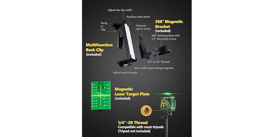 APEXFORGE X12 3D Laser Level Kit, 3x360