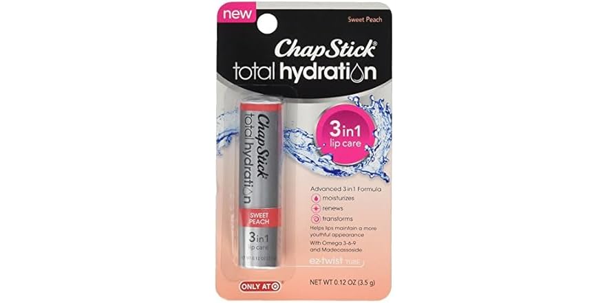 (5 Pack) ChapStick Total Hydration 3 in 1 Sweet Peach