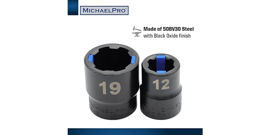 MichaelPro 9Pc Oxide Cushion Grip Sockets