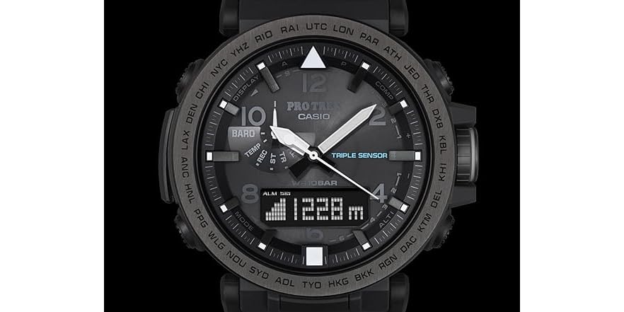 Casio 'PRO TREK' Solar Powered Watch