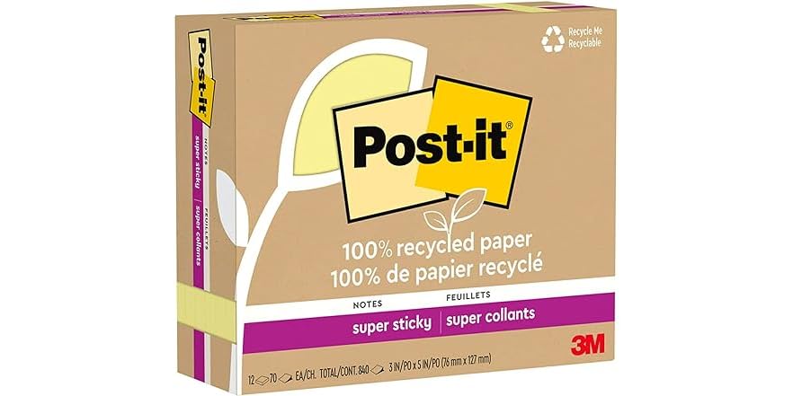 Post-it 100% Recycled Sticky Notes