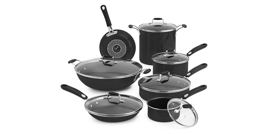 Emeril 13-Pc. Cookware Set Black