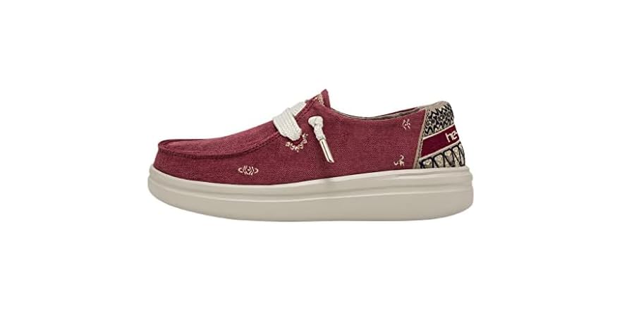 Hey Dude Women's Wendy Rise, Floral Burgundy, 7 M (Open Box)