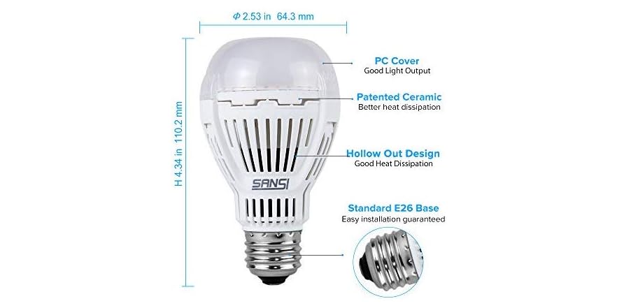 SANSI 13W LED Bulb, 4-pack, Your Choice