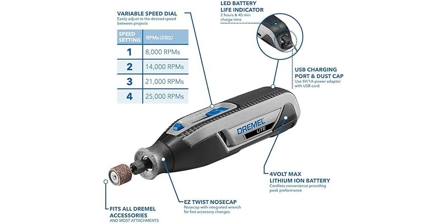 Dremel 7760 Lite Rechargeable Cordless Rotary Tool