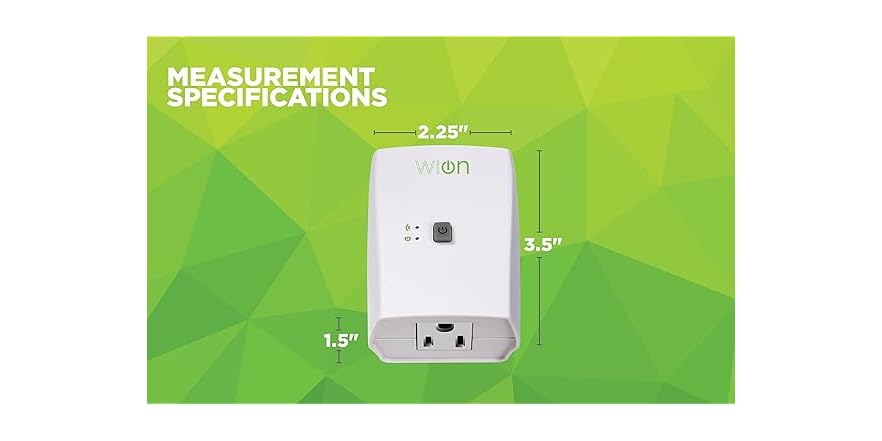 WiOn 50050 Indoor WiFi Plug With 1 Grounded Outlet