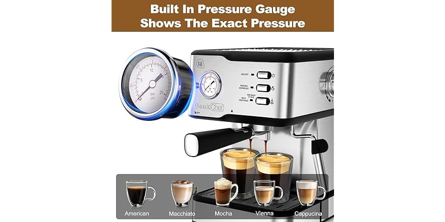 Geek Chef Espresso Machine 20 Bar, Cappu