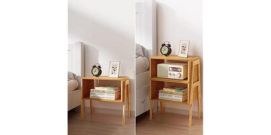 Pipishell Bamboo Stackable End Tables