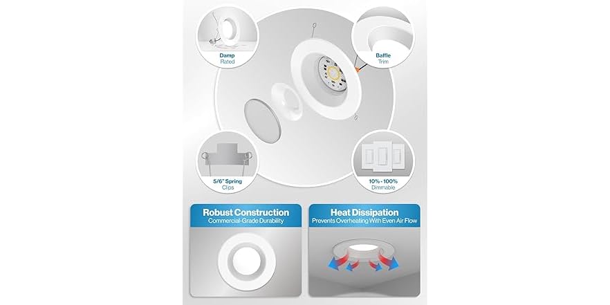 24 Pack Retrofit LED Recessed Lighting