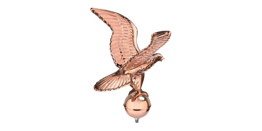 Pure Copper Eagle w/Ball Flagpole Topper