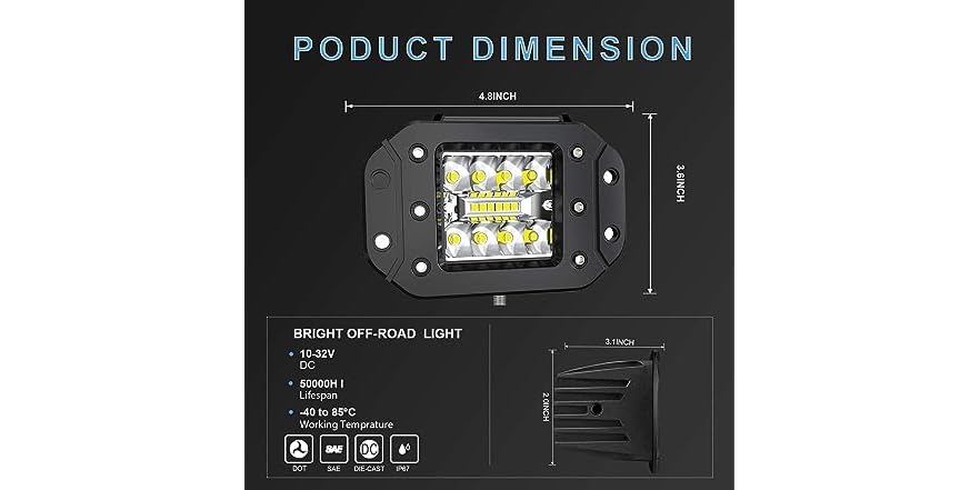 LED Light Bar TURBO SII 4Pcs Lights Cube Pods