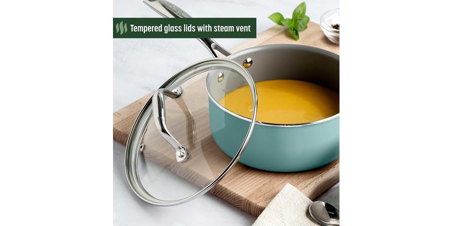 Goodful Ceramic Nonstick Pots and Pans Set, 12-Piece