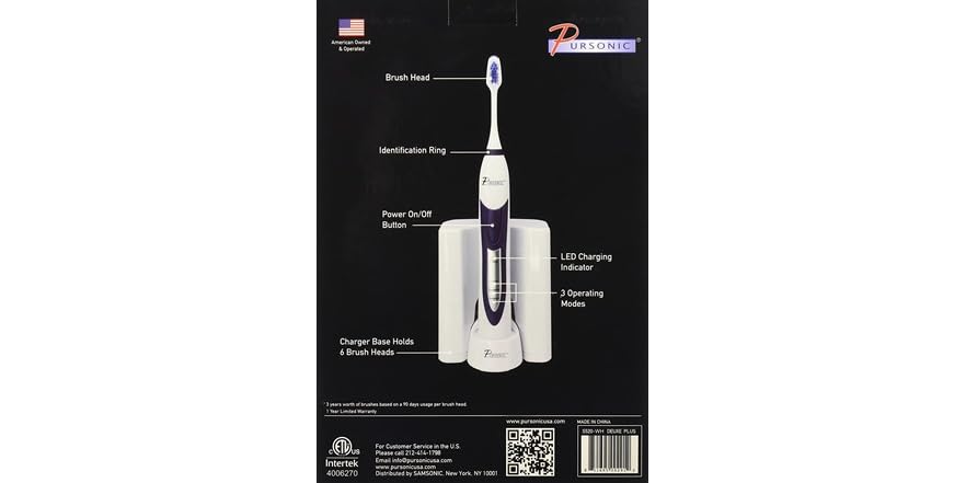 Pursonic Rechargeable Sonic Toothbrush